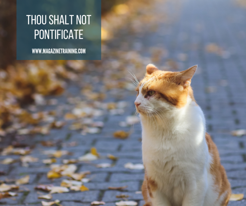 Thou shalt not pontificate - Magazine Training International