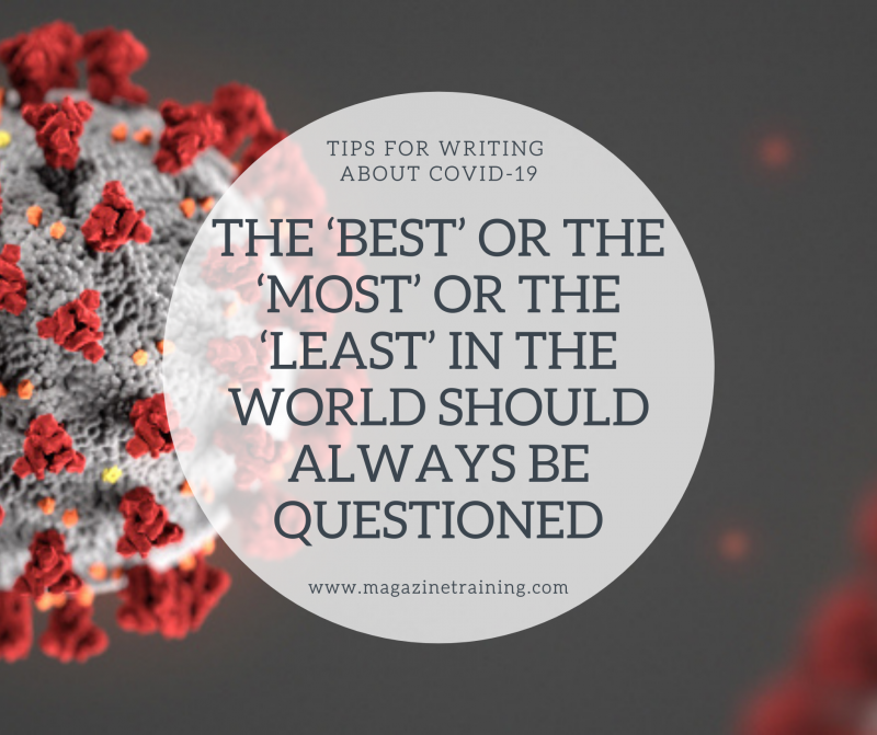 The ‘best’ or the ‘most’ or the ‘least’ in the world should always be ...