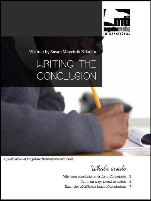 Writing the conclusion - Magazine Training International