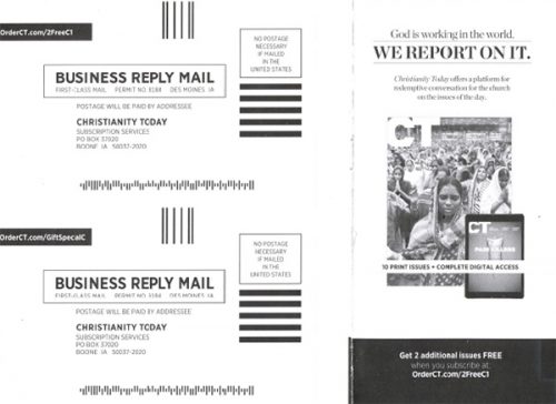 Single-magazine bind-in cards: Christianity Today - Magazine Training Intl
