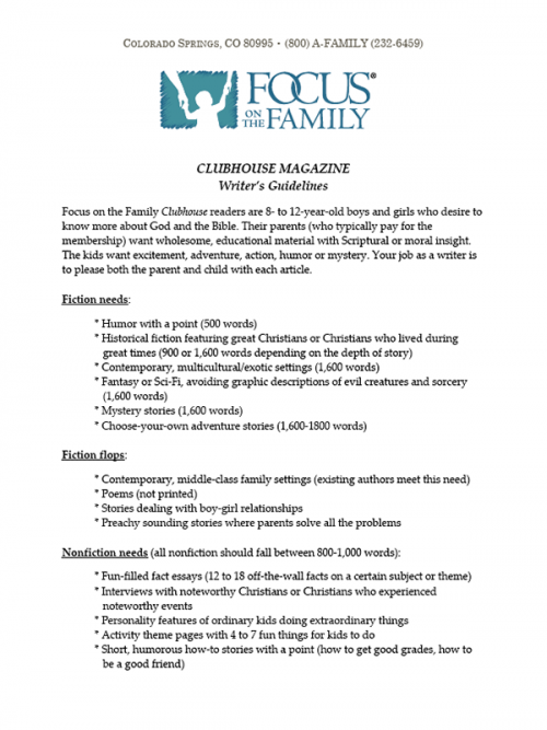 Writers guidelines: Clubhouse - Magazine Training International