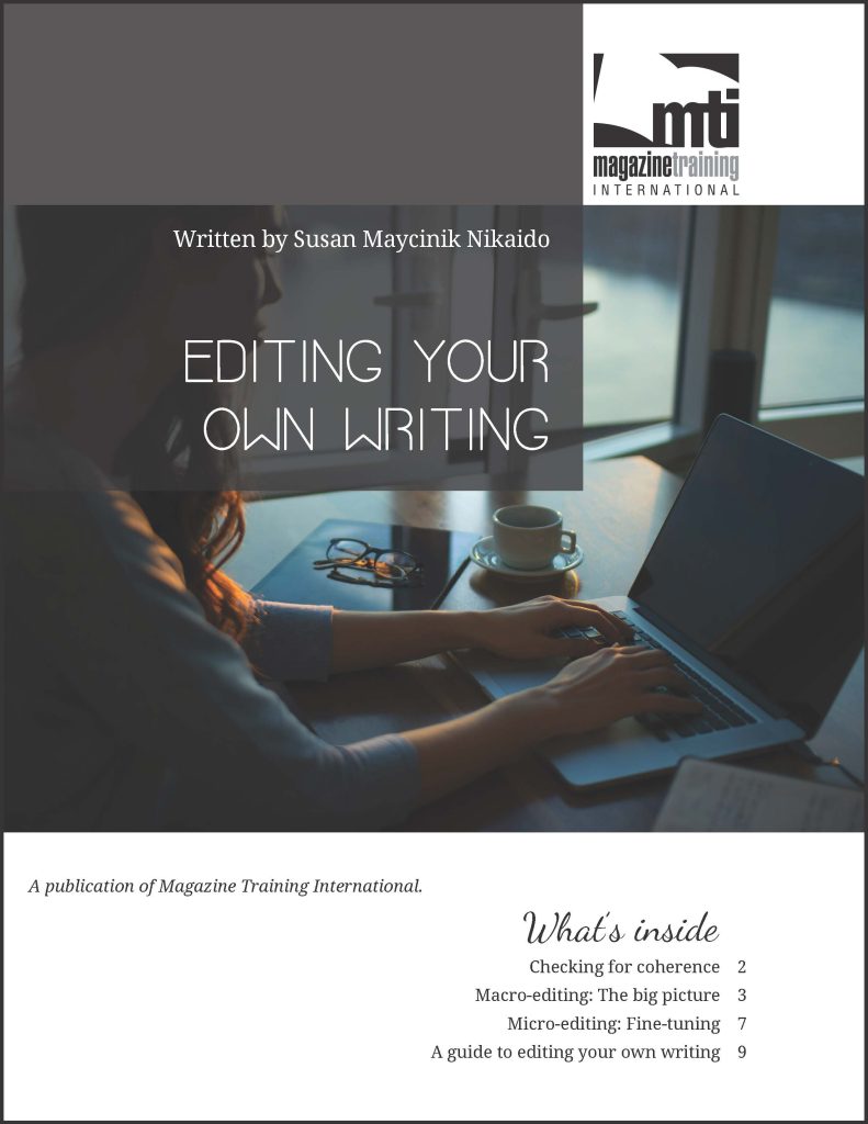 Editing your own writing - Magazine Training International